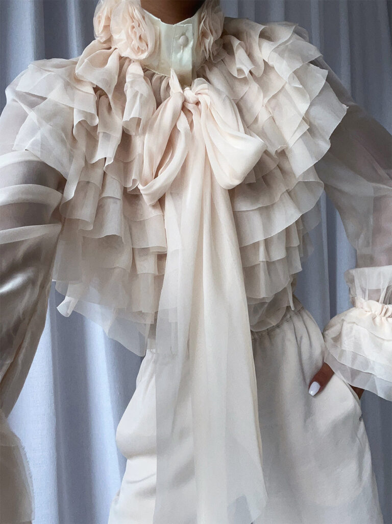 CORAL Bowknot Ruffle Blouse - ZCRAVE™ OFFICIAL WEBSITE